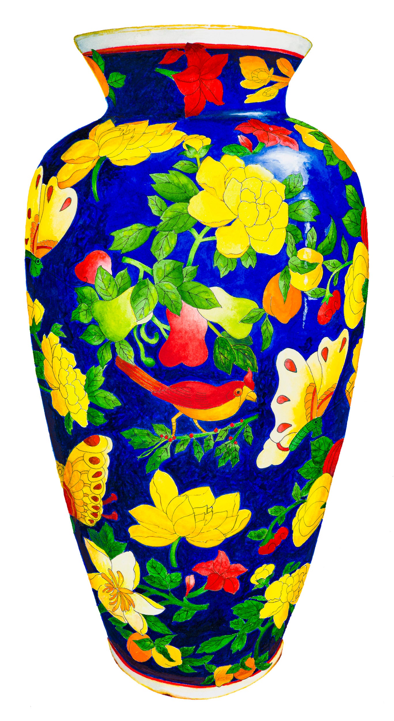 CHINESE VASE - BLUE - original watercolour – Brian Asquith Art